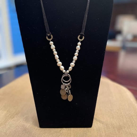 Silpada | Jewelry | Silpada N947 Faux Black Leather And Pearl Coin ...